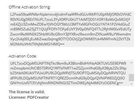 PDFCreator Offline Activation - pdfforge